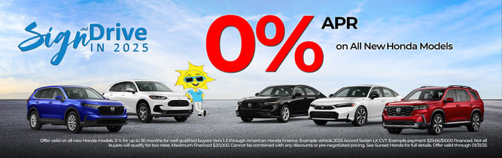 Sunset Honda | 0% APR Special | Sunset Honda